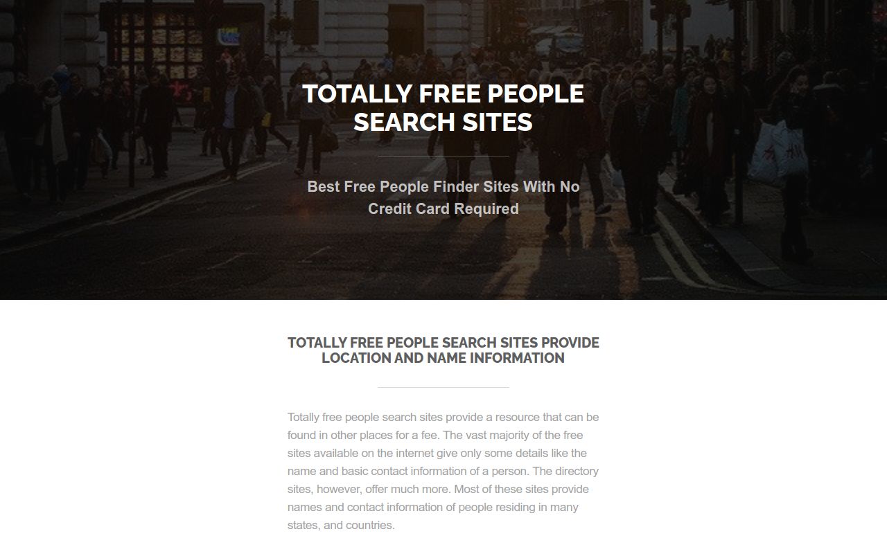 Totally Free People Search Sites